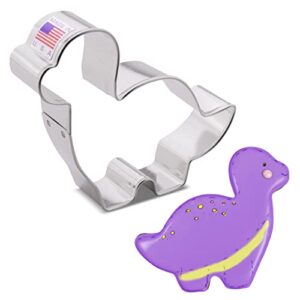 dinosaur cookie cutter brontosaurus, 3.88" made in usa by ann clark