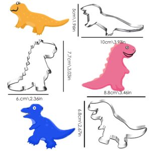 12 pcs Cookie Cutters, BOSOIRSOU 6 pcs 3" and 6 pcs 1.5" Dinosaur Sea Creature Shape Stainless Steel Biscuit Metal Molds for Kitchen Baking Cake Candy Bread