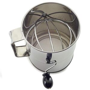 Norpro Polished Stainless Steel Hand Crank Sifter, 8 cups/64 ounces, As Shown