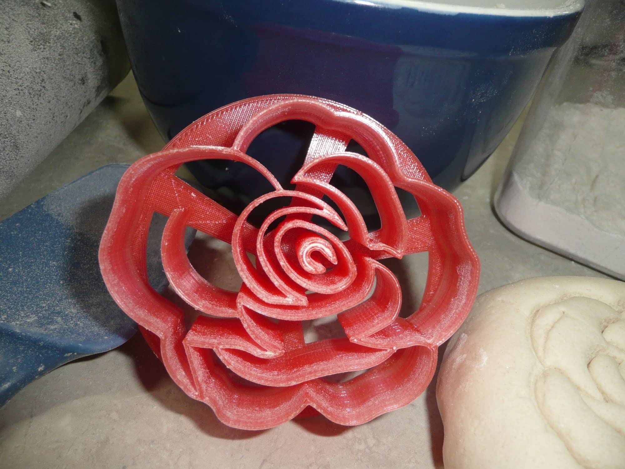 ROSE FLOWER SET OF 2 SIZES CONCHA COOKIE CUTTERS MEXICAN SWEET BREAD STAMPS MADE IN USA PR1760