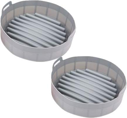 [Set of 2] Air Fryer Silicone Pot - Replacement of Parchment Paper Liners [7.5inch] No More Cleaning Basket After Using the Air fryer - Food Safe Air fryers Oven Accessories