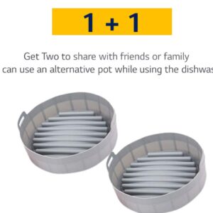 [Set of 2] Air Fryer Silicone Pot - Replacement of Parchment Paper Liners [7.5inch] No More Cleaning Basket After Using the Air fryer - Food Safe Air fryers Oven Accessories