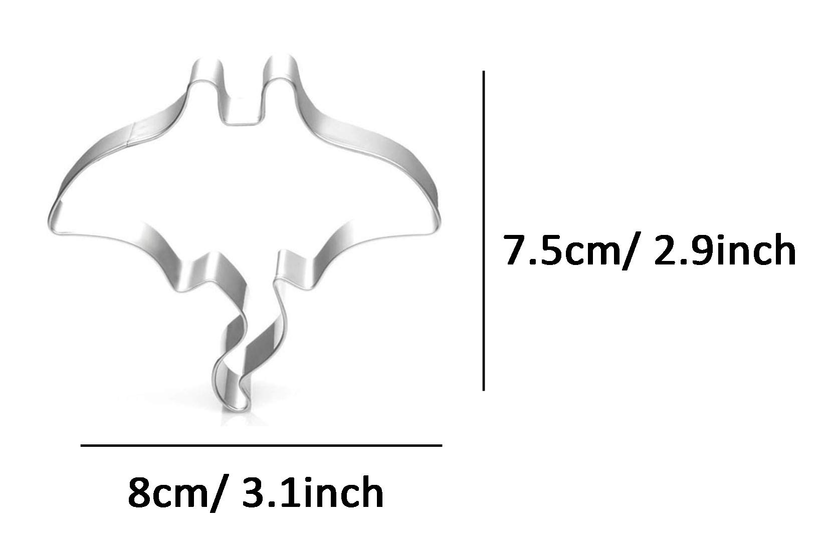 WJSYSHOP Manta Ray Mobula Fish Shape Cookie Cutter