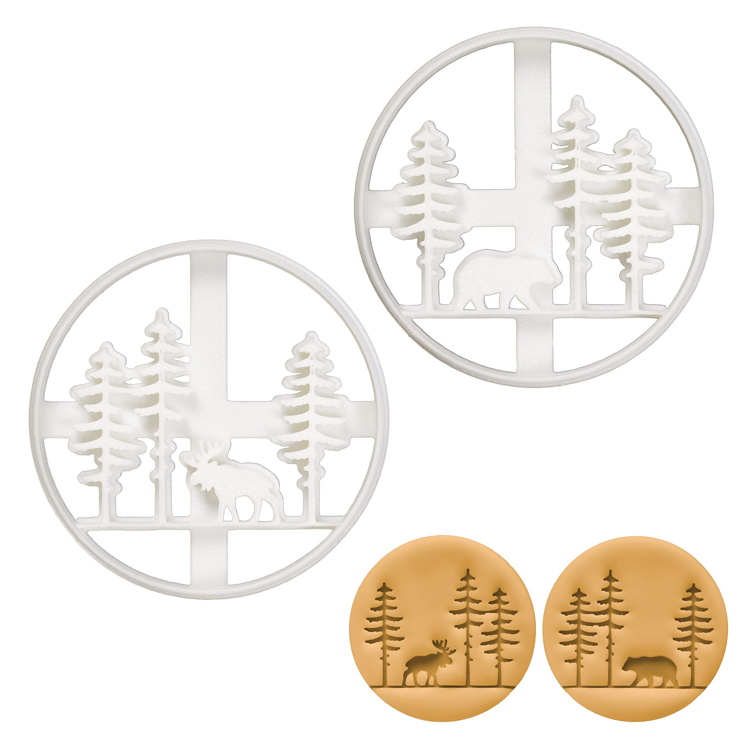 Set of 2 Forest Animal cookie cutters (Designs: Moose and Bear), 2 pieces - Bakerlogy