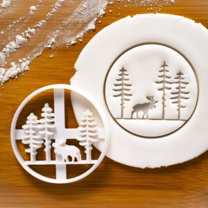 Set of 2 Forest Animal cookie cutters (Designs: Moose and Bear), 2 pieces - Bakerlogy