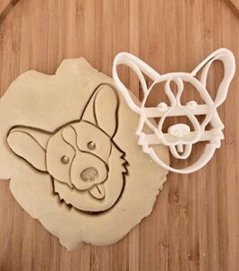 corgi cookie cutter and dog treat cutter - face - 4 inch