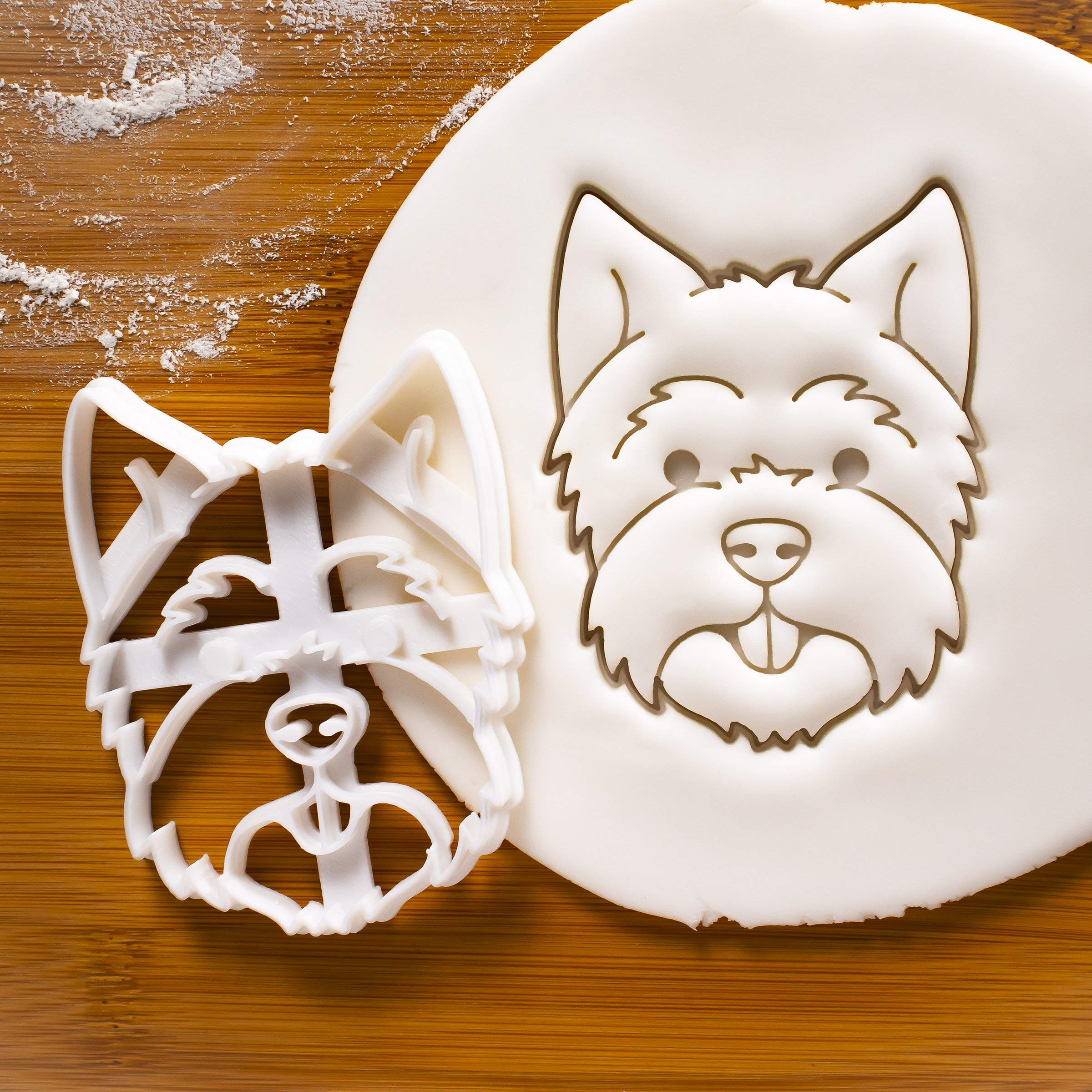 Set of 2 West Highland White Terrier cookie cutters (Design: Face and Silhouette), 2 pieces - Bakerlogy