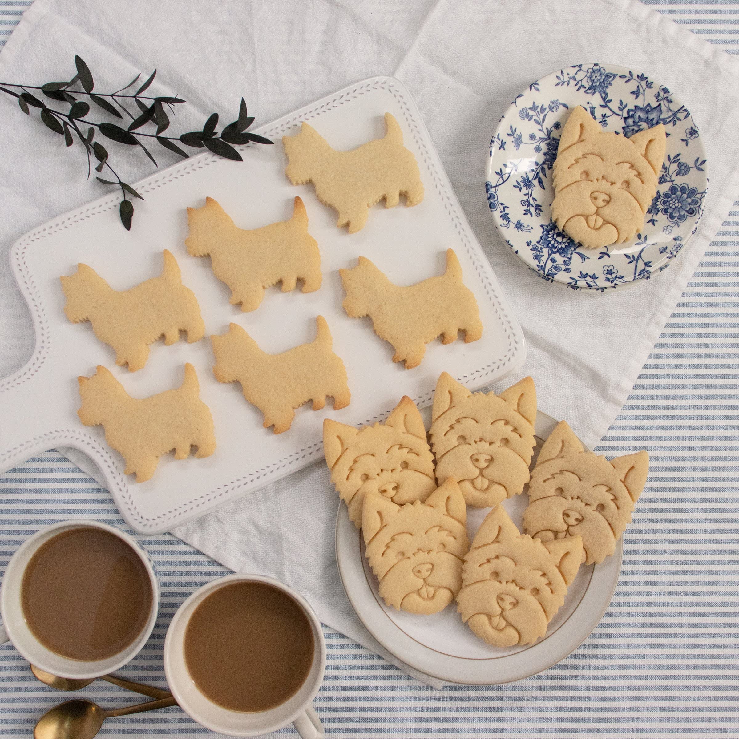 Set of 2 West Highland White Terrier cookie cutters (Design: Face and Silhouette), 2 pieces - Bakerlogy