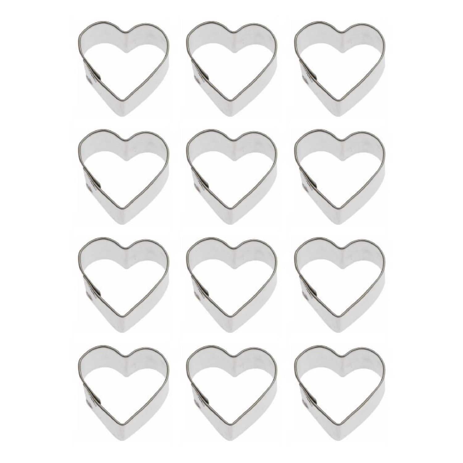 1 Dozen/12 Count Mini Heart 1 Inch Cookie Cutters from The Cookie Cutter Shop – Tin Plated Steel Cookie Cutters