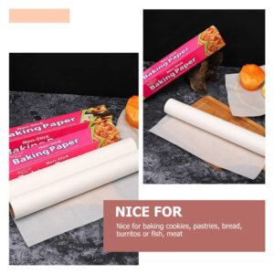 Hemoton 1 Roll Baking Paper Parchment Liner Oven Paper Toast Paper Grill Pan Paper Air Fryer Papers Precut Baking Bread Cooking Paper Baking Parchment Cookie Sheet Nonstick Silicone Paper