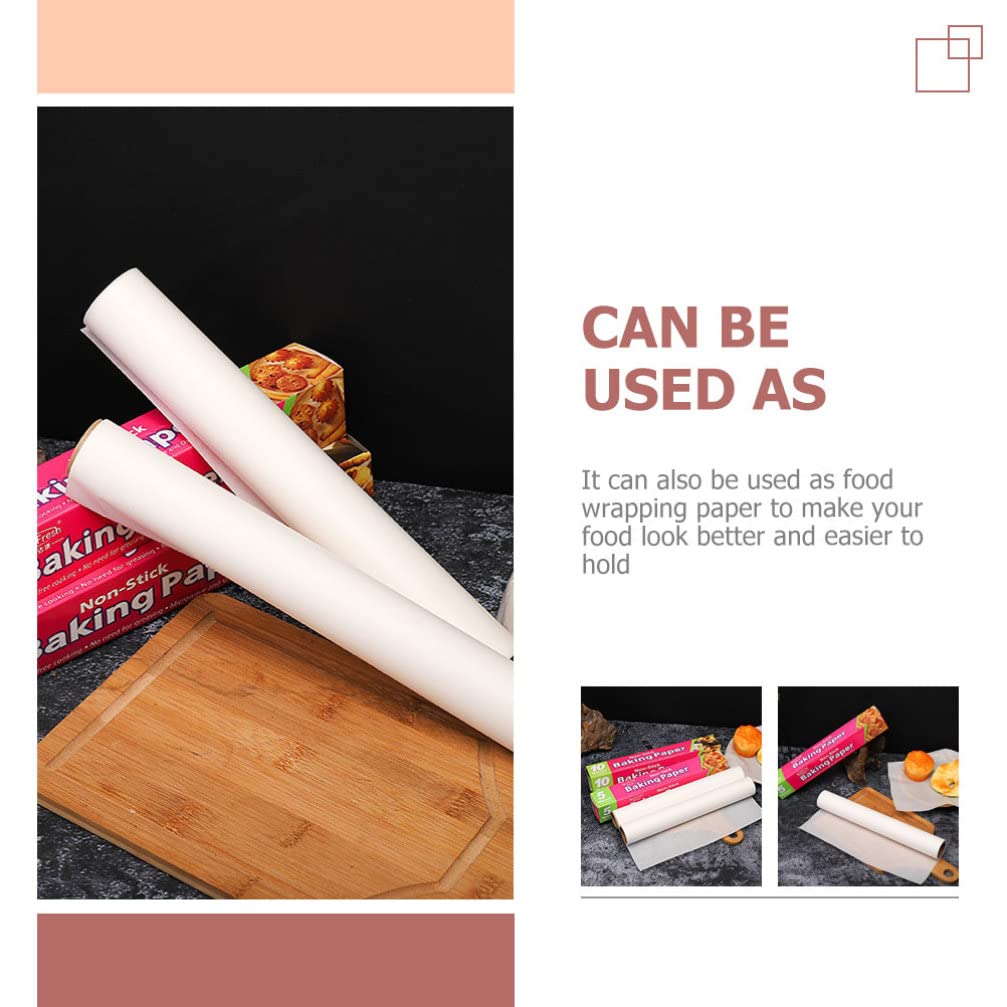 Hemoton 1 Roll Baking Paper Parchment Liner Oven Paper Toast Paper Grill Pan Paper Air Fryer Papers Precut Baking Bread Cooking Paper Baking Parchment Cookie Sheet Nonstick Silicone Paper