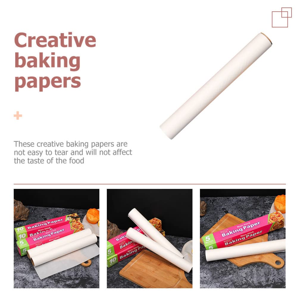 Hemoton 1 Roll Baking Paper Parchment Liner Oven Paper Toast Paper Grill Pan Paper Air Fryer Papers Precut Baking Bread Cooking Paper Baking Parchment Cookie Sheet Nonstick Silicone Paper