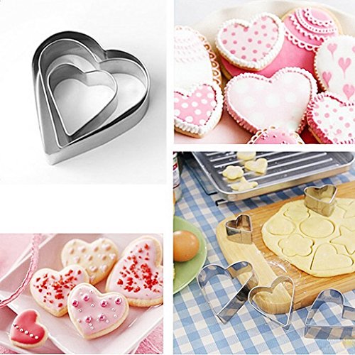 Cookie Cutters Pastry Biscuit Cutters, 12 Pcs Metal Stainless Steel Heart Star Circle Flower Shaped Mould