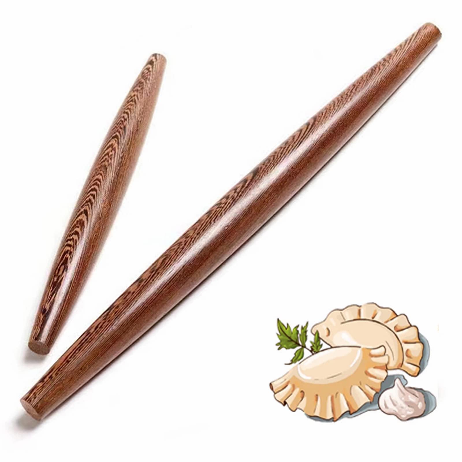 French Rolling Pin Tapered Wood Dumpling Rolling Pin 15 Inch 10 Inch 2pcs,Wenge Wooden Rolling Pin for Dumpling Skin,Pasta, Pizza, Cookie, Bread Dough Tapered Design with a Smooth Surface