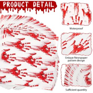 150 Pcs Halloween Wax Paper Sheets Food Dry Wrapping Paper with Blood Pattern Square Waterproof Deli Paper Oil Proof Sandwich Tray Picnic Basket Liners for Halloween Party Kitchen Handmade Supplies