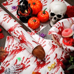 150 Pcs Halloween Wax Paper Sheets Food Dry Wrapping Paper with Blood Pattern Square Waterproof Deli Paper Oil Proof Sandwich Tray Picnic Basket Liners for Halloween Party Kitchen Handmade Supplies