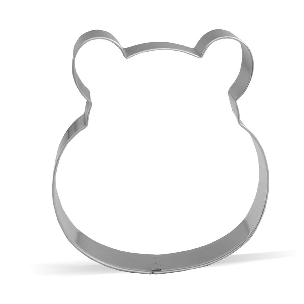 3.8 inch Hippo Face Cookie Cutter - Stainless Steel