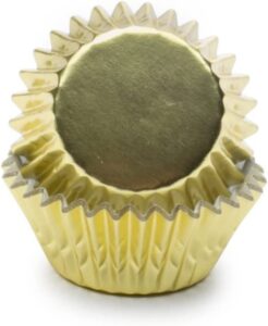 fox run inc. mini gold foil cupcake liners, 48-count