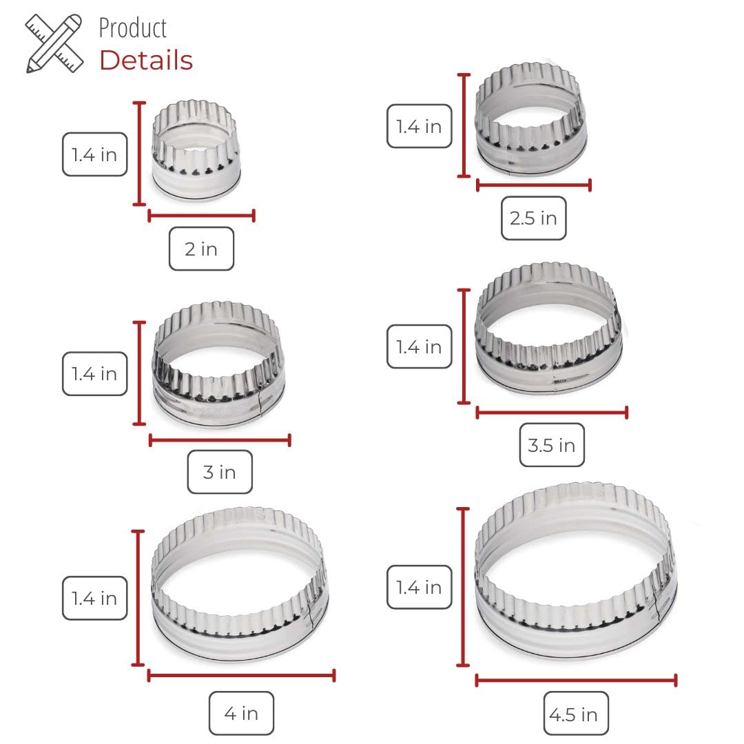 husMait Stainless Steel Cookie Cutters - Set of 5 Premium Kitchen Cookie Cutters for Baking Cookies, Donuts and Pastries (Cookie Cutters)