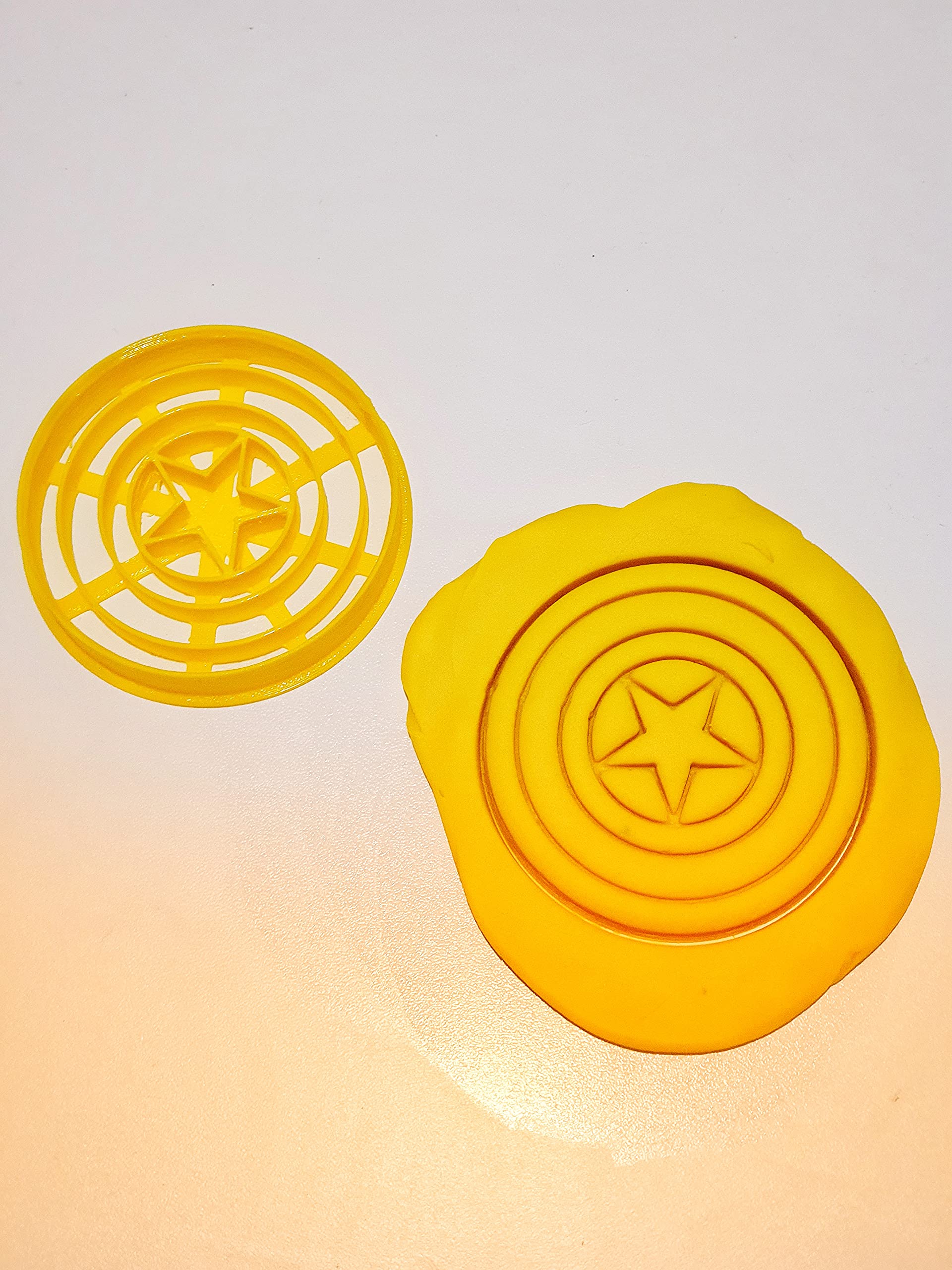 T3D Cookie Cutters Inspired by Captain Shield America Cookie Cutter, Suitable for Cakes Biscuit and Fondant Cookie Mold for Homemade Treats, 3.48 in x 3.48 in x 0.55 in