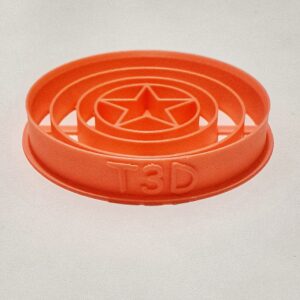 T3D Cookie Cutters Inspired by Captain Shield America Cookie Cutter, Suitable for Cakes Biscuit and Fondant Cookie Mold for Homemade Treats, 3.48 in x 3.48 in x 0.55 in