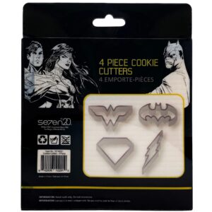 Seven20 Justice League Wonder Woman, Batman, Flash and SuperMan Cookie Cutter Set (4 pieces)