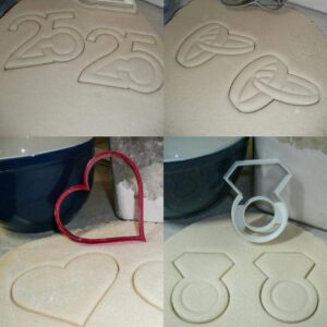 25TH 25 YEAR WEDDING MARRIAGE SILVER ANNIVERSARY LOVE SET OF 4 COOKIE CUTTERS MADE IN USA PR1330