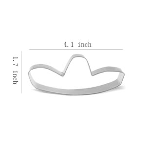 Keewah Sombrero Hat Cookie Cutter - 4.1 x 1.7 inch - Stainless Steel