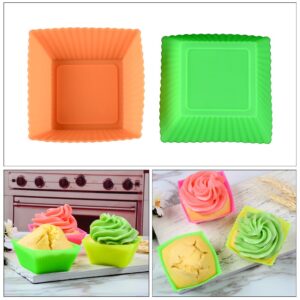 48 Pack Silicone Baking Cups Cupcake Liners - Reusable Silicone Molds Including Round, Rectanguar, Square, Flower BPA Free Food Grade Silicone