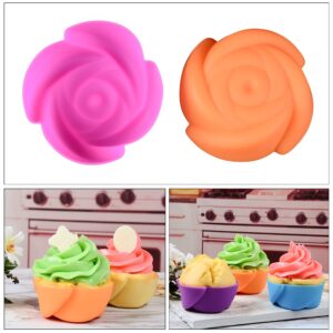 48 Pack Silicone Baking Cups Cupcake Liners - Reusable Silicone Molds Including Round, Rectanguar, Square, Flower BPA Free Food Grade Silicone