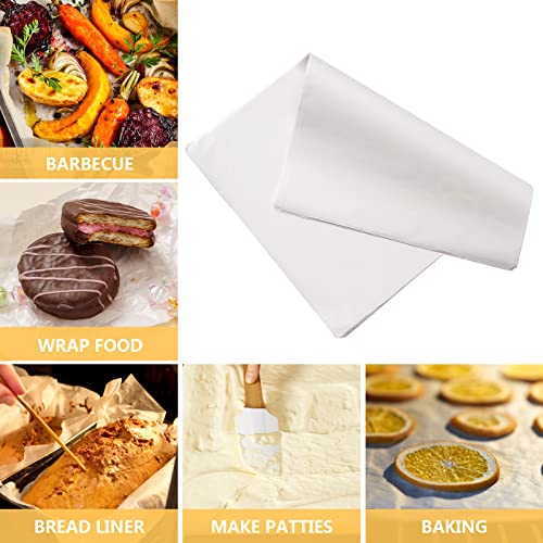 Nax Caki 100Pcs 14x10 Inches Deli Wax Paper Sheets high temperature resistant, waterproof and greaseproof baking paper,for cookie Baking, Cooking, Grilling, Frying, Bread Cup Cake Cookie (White)