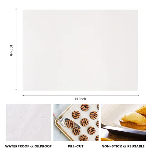 Nax Caki 100Pcs 14x10 Inches Deli Wax Paper Sheets high temperature resistant, waterproof and greaseproof baking paper,for cookie Baking, Cooking, Grilling, Frying, Bread Cup Cake Cookie (White)