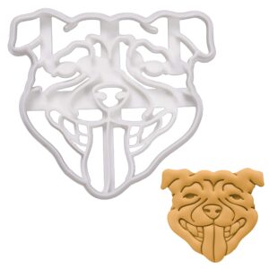 staffordshire bull terrier face cookie cutter (staffy), 1 piece - bakerlogy