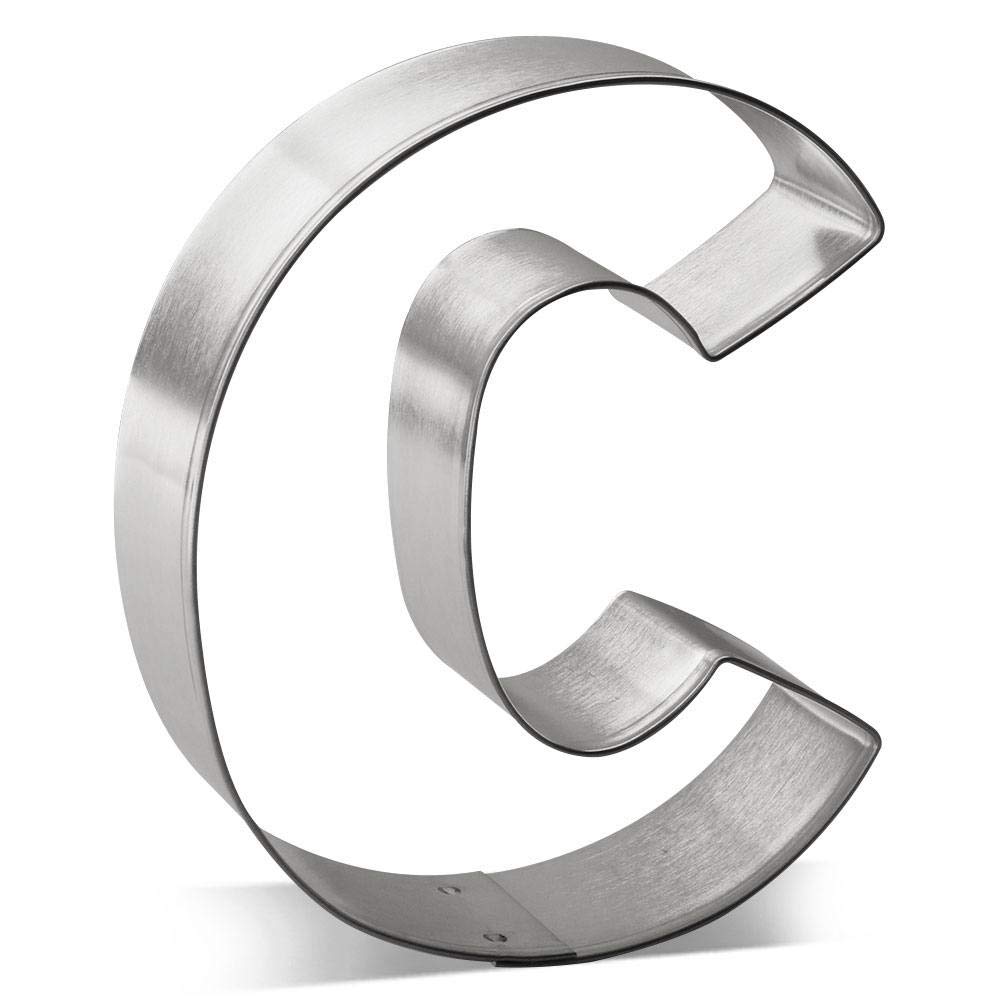 Foose Letter C Cookie Cutter 3.5 Inch –Tin Plated Steel Cookie Cutters – Letter C Cookie Mold