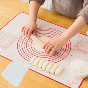 Jin Yue Silicone Baking Mat Kneading Mat Roll out the dough on a baking sheet. Pizza, pasta, bread, cookies No discoloration. Non-slip bottom Good, practical & durable, Red, 16x20x0.02inch