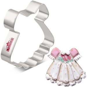 liliao princess dress cookie cutter - 4 x 4.2 inches - stainless steel