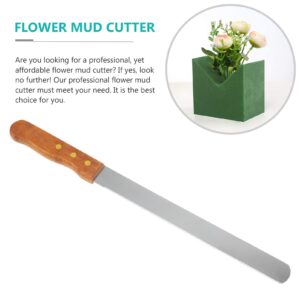 Florist Professional Knife Floral Foam Knife Foam Cutter Stainless Steel Flower Mud Cutting Tool with Wooden Handle Florist Accessory Cutter