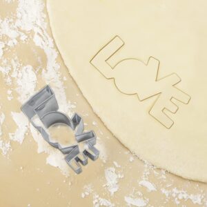 Wedding Heart Cookie Cutters, 6pcs Valentine's Day Cookie Biscuit Cutters Set with LOVE Cake Kiss Heart with Arrow Double Heart for Kitchen Lover Wedding Anniversary Engagement Themed Party Decoration