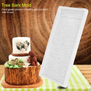 Tree Bark Shaped Non-stick Fondant Impression Mat Mould Food Grade Silicone Bread Desserts Pastry Bakeware Cake Decorating Supplies for Cupcake Wedding Birthday Party