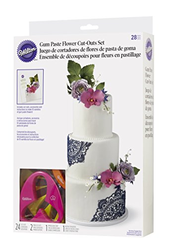 Wilton Gum Paste Outs Piece 28 PC GP Flowers Cut Out Set