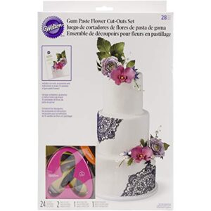 wilton gum paste outs piece 28 pc gp flowers cut out set