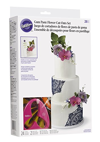 Wilton Gum Paste Outs Piece 28 PC GP Flowers Cut Out Set