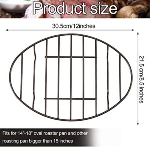 Fivebop 2 Pack Roasting Racks Oval Non Stick Stainless Steel Cooling Rack Grill Cooking Baking Grilling Roasting Steamer Rack Oven and Dishwasher Safe 12" x 8.5"