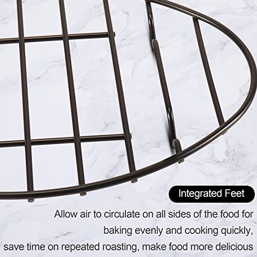 Fivebop 2 Pack Roasting Racks Oval Non Stick Stainless Steel Cooling Rack Grill Cooking Baking Grilling Roasting Steamer Rack Oven and Dishwasher Safe 12" x 8.5"