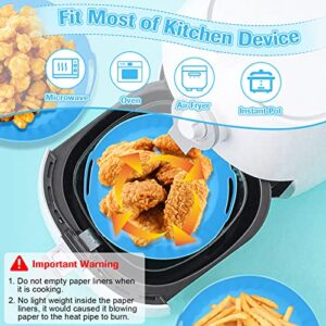 Woltechz 2 Pack Air Fryer Silicone Tray Liners - 1.5mm Thickness, Non-Stick, Heat Resistant, Time-Saving and Easy to Clean - Ideal for Cooking, Baking, and Grilling