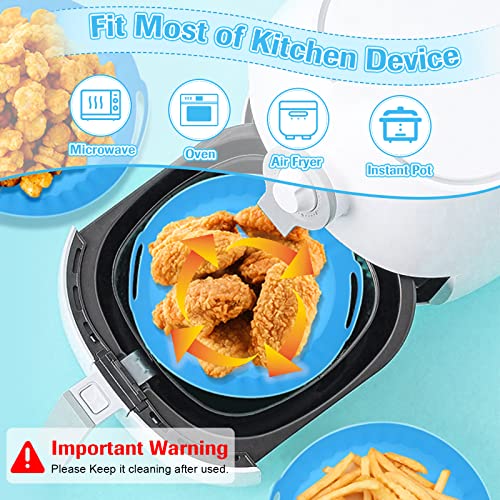 Woltechz 2 Pack Air Fryer Silicone Tray Liners - 1.5mm Thickness, Non-Stick, Heat Resistant, Time-Saving and Easy to Clean - Ideal for Cooking, Baking, and Grilling