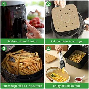 WRAPOK Air Fryer Parchment Paper 8.5 Inch Unbleached Perforated Sheet Non-Stick Liner for Meats, Chips or Cookies - 100 Count