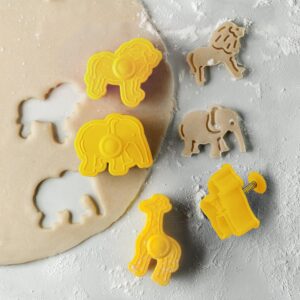 4-Piece Set Animal Cookie Cutters | Zoo Animals Cookie Cutters | Fondant Cutters Shapes | Perfect for Baking | Elephant, Giraffe, Lion, Zebra Shapes Cookie Cutter | DIY Baking Mold for Kids