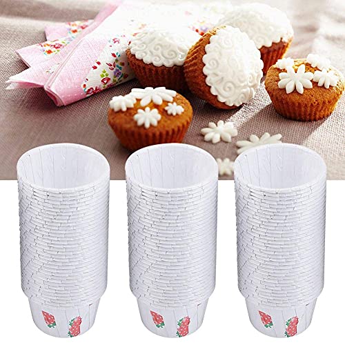 Yosoo Mini Cupcake Liners Paper Round Cake Baking Cups Strawberry Pattern Muffin Cases 100Pcs