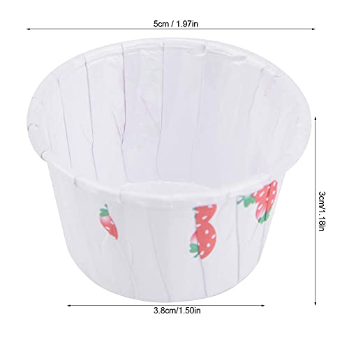 Yosoo Mini Cupcake Liners Paper Round Cake Baking Cups Strawberry Pattern Muffin Cases 100Pcs